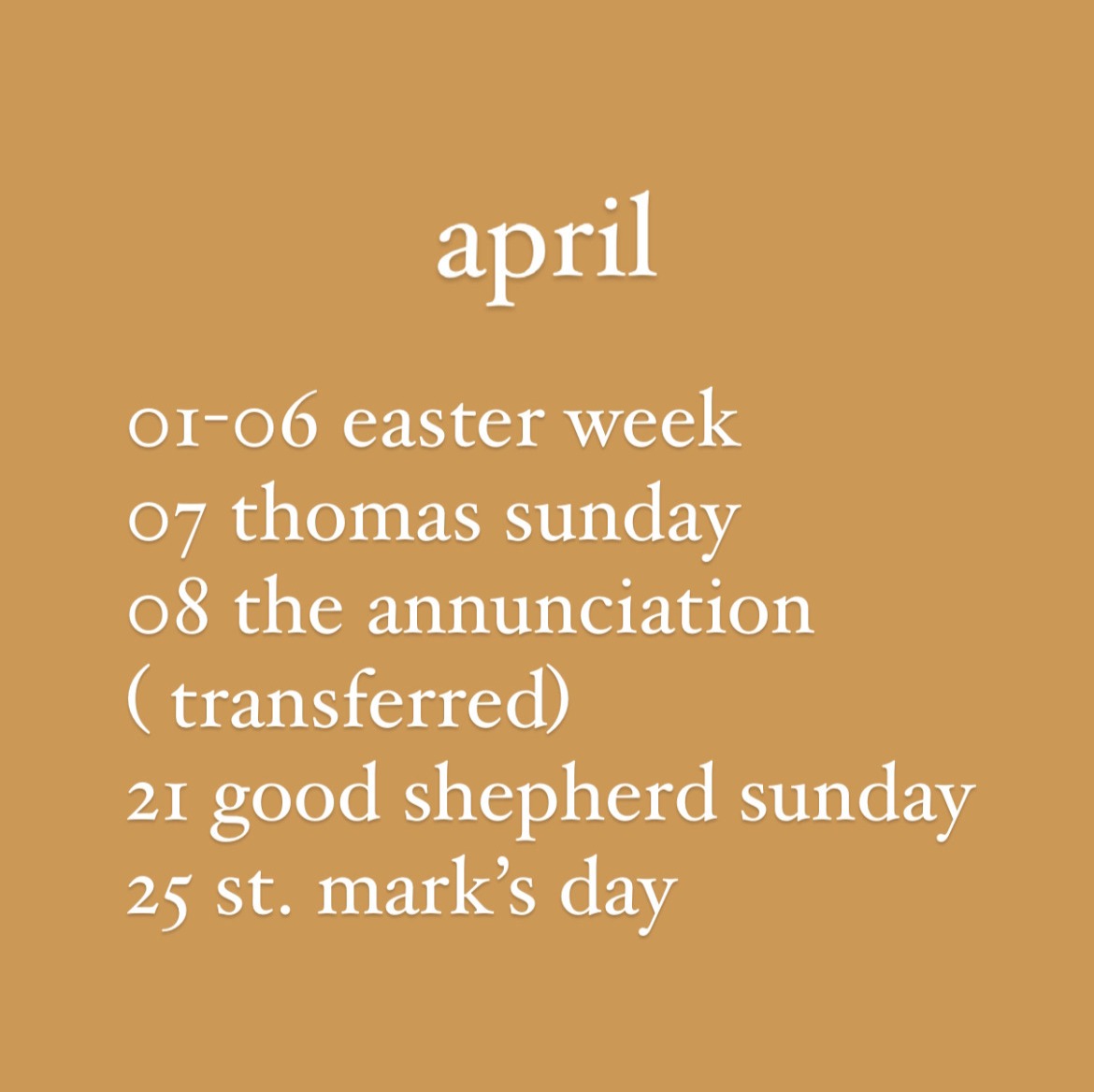 The Special Days of April