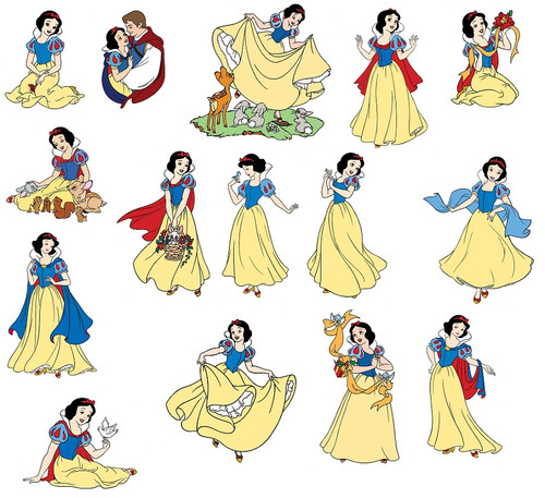 Snow White svg bundle image clip art drawing | Drawn