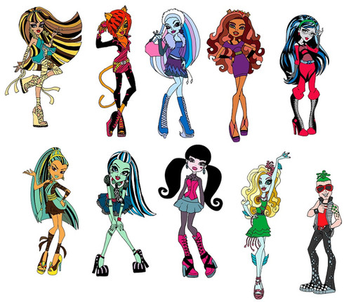 Monster High svg drawing image bundle clip art | Drawn