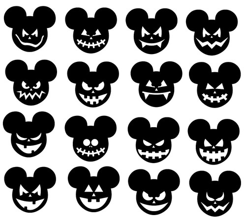 Mickey mouse Scary Faces svg boo black and white image drawing clip art ...