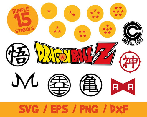 Dragon Ball Symbols svg Vector Bundle Cricut Silhouette Kaio Symbol ...