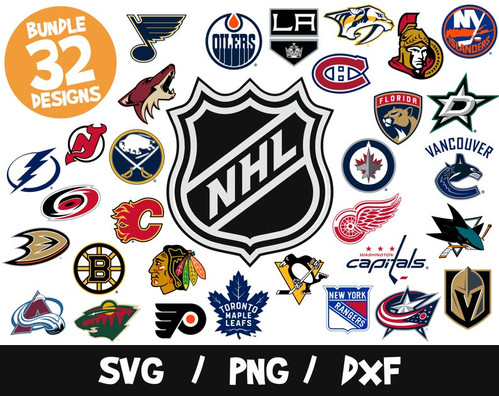 NHL Hockey Teams Logos Bundle Clipart svg Files ClipArt Cricut Cutting ...