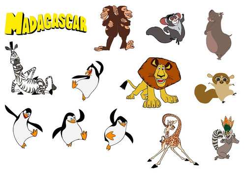 Madagascar svg drawing image bundle clip art | Drawn