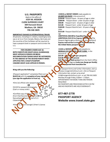 Passport Application Printable Information Sheet | Jody M. Higdon