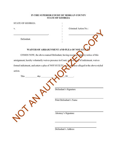 Criminal Waiver of Arraignment Form | Jody M. Higdon