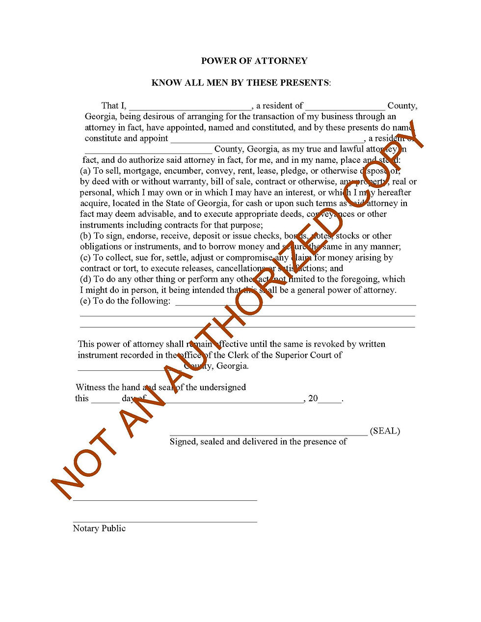 Power of Attorney General Form | Jody M. Higdon
