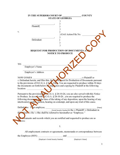 Request for Production of Documents & Notice to Produce Form - General ...