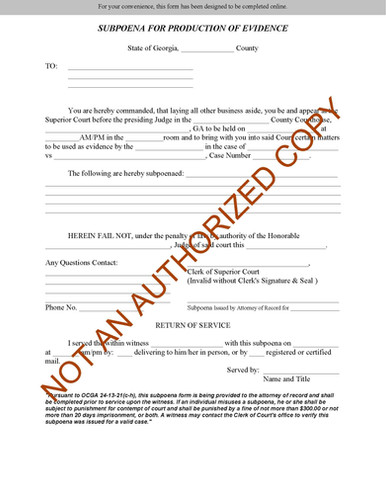 Subpoena for Production of Evidence - Attorney Issued | Jody M. Higdon
