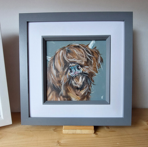 Moolicious! Original Highland Coo Framed Painting | Sam Fenner Art