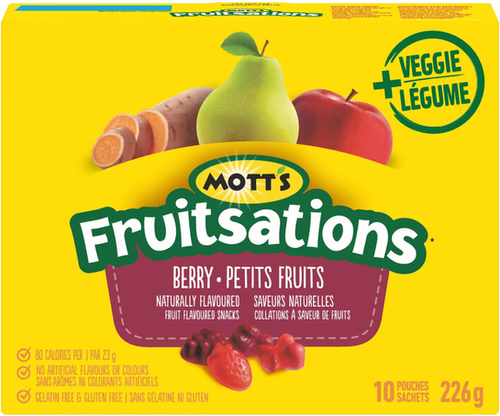 Mott's Fruitsations Berry Fruit - 226g | CanadianFoodToUsa