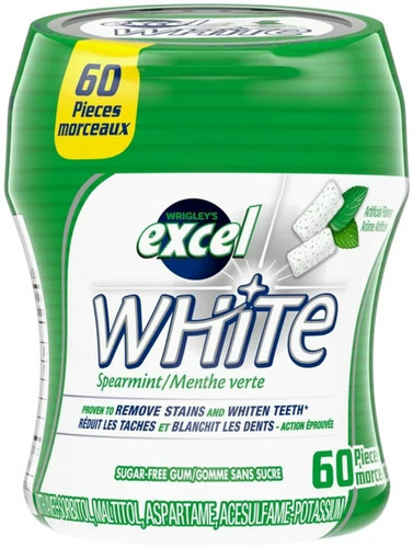Excel White Spearmint Sugar Free Chewing Gum 60/pcs | CanadianFoodToUsa