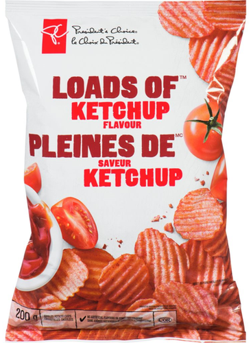 PC Ketchup Rippled Potato Chips - 200g | CanadianfoodtoUSA