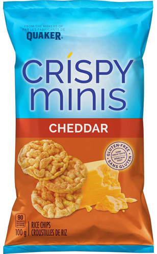 Quaker Crispy Minis Cheddar Rice Chips - 100g | CanadianFoodToUsa
