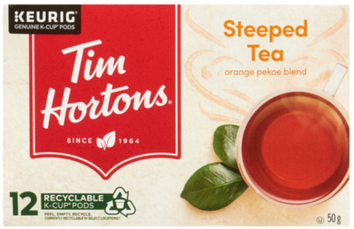 Tim Hortons Steeped Tea 12 K-Cups - 50g | CanadianfoodtoUSA