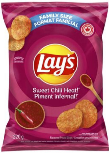 Buy Lay's Sweet Chili Heat Potato Chips 220g | CanadianFoodToUsa