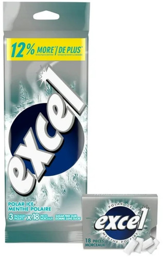 Excel Polar Ice Sugar Free Chewing Gum 54/pcs | CanadianFoodToUsa