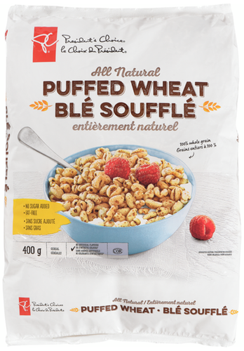 PC All-Natural Puffed Wheat Cereal 400g | CanadianFoodToUsa.com