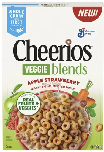 Cheerios Veggie Blends Apple Strawberry Cereal 300g | CanadianFoodToUsa