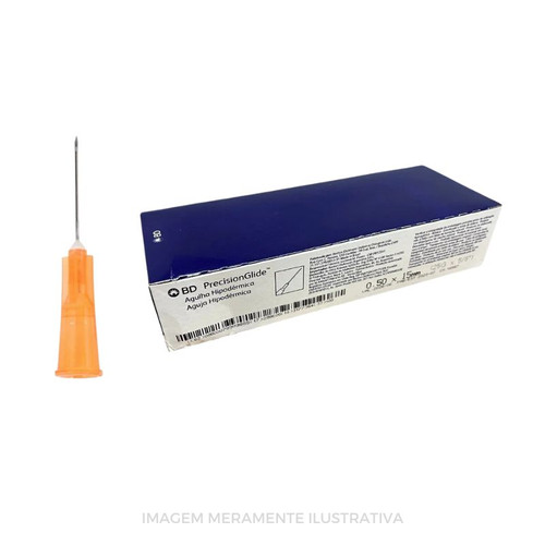 Agulha 15X5 (24G) Comum (Laranja) - Cx 100 Unid - BD | Dislab Paraná