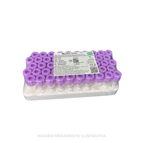 Microtubo com EDTA K2 500ul - Rack 50 unid - Labor Import | Dislab Paraná