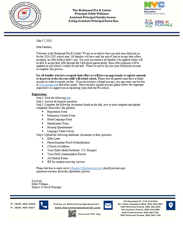 Registration | The Richmond Pre K C