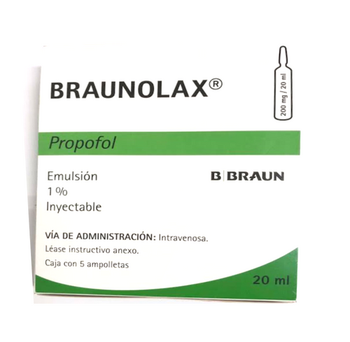 BRAUNOLAX (Propofol) Solución Inyectable. Marca: BBRAUN. | Multiequipos ...