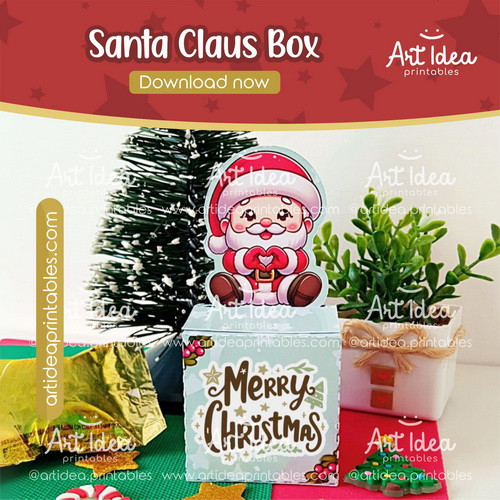 Printable File - Christmas Santa Claus Box | Art Idea Printables