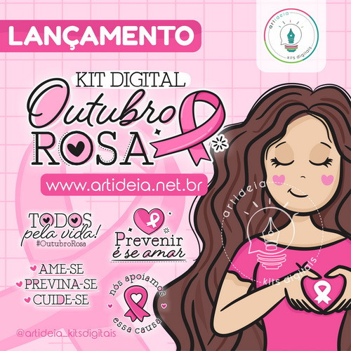 Kit Digital - Outubro Rosa (Completo) | Art Ideia - Kits