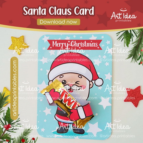 Printable File - Christmas Santa Claus Card | Art Idea Printables