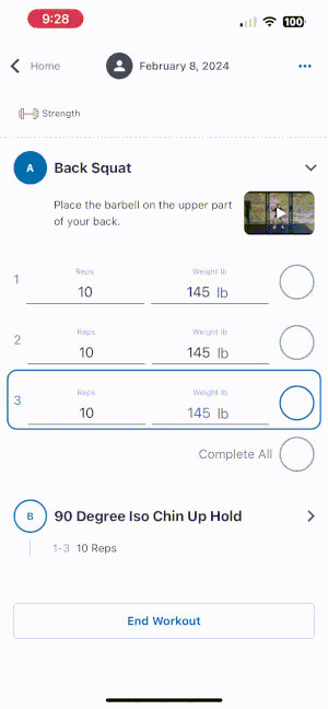 Log your strength workouts - BaseCamp