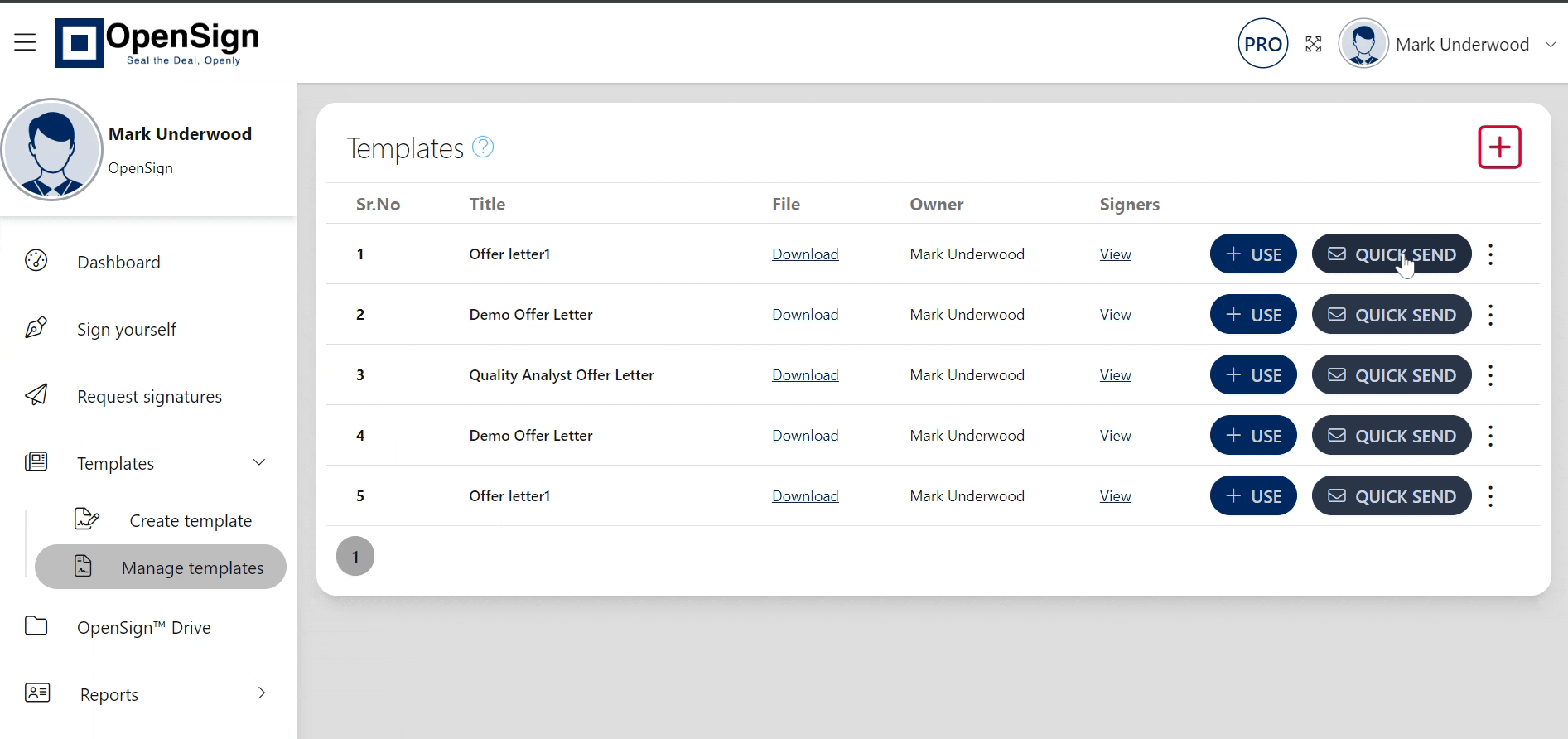 OpenSign v1.8.0 introduces new features including Quick send feature, Document completion ...