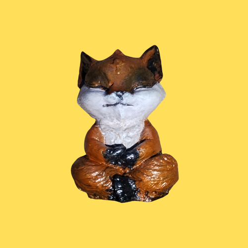 Handcrafted Meditating Fox Figurine Decorative Animal Sculpture | Salem ...
