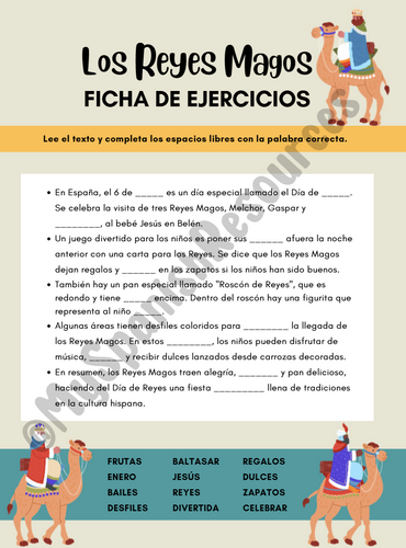 Día de Los Reyes Magos | Lectura y Escritura | My Spanish Resources