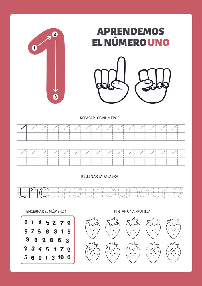 Fichas para aprender los números del 1 al 10