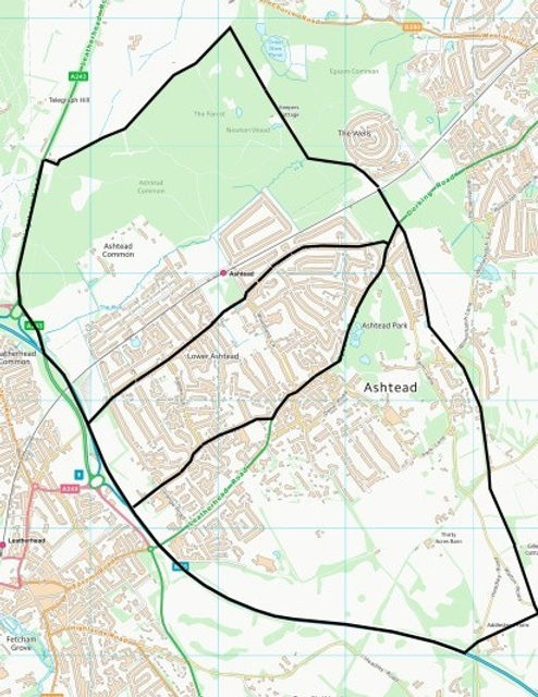 THREE WARDS TO BECOME TWO, AND SEVEN COUNCILLORS TO BECOME SIX, IN ASHTEAD