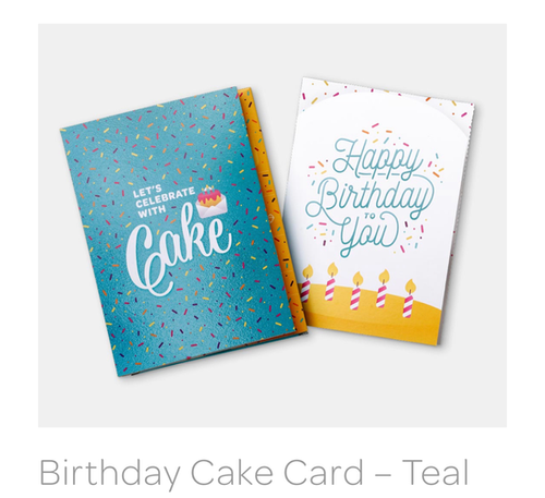 Teal Happy Birthday chocolate Insta cake card | Mysite