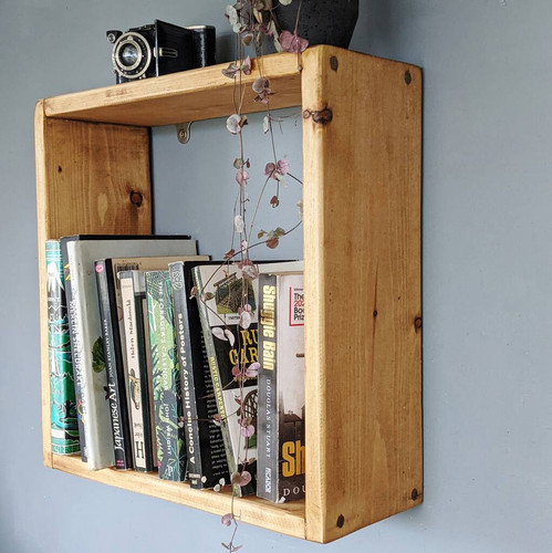 Rustic Wall Mounted Wooden Box Shelf