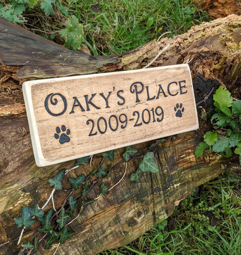 Engraved Wooden Pet Memorial Plaque | Seagirl and Magpie