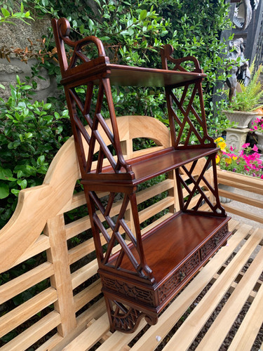 Antique Chinese Style Rosewood Display Wall Hung Shelving Unit ...