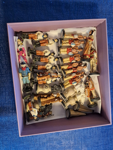 Vintage Rex Games Hand Painted Cowboys & Indians Chess Set | Strichen ...