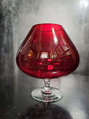Vintage Red Brandy Glass | Strichen Antiques