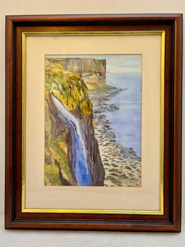 Original Framed Landscape Watercolour “kilt Rock” on the Isle of Skye ...