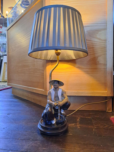 Chinese Man Figure Lamp | Strichen Antiques