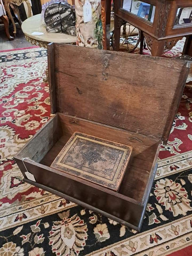 Antique Oak Carved Bible Box and Bible | Strichen Antiques