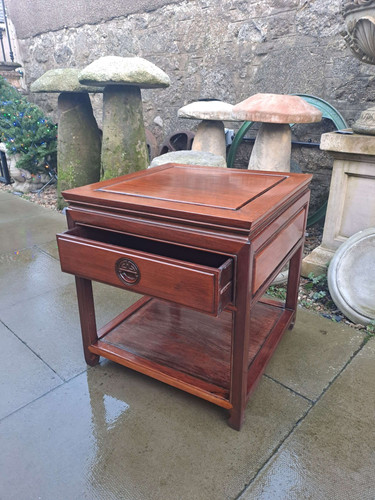 Heavy Chinese Solid Rosewood Side Table | Strichen Antiques