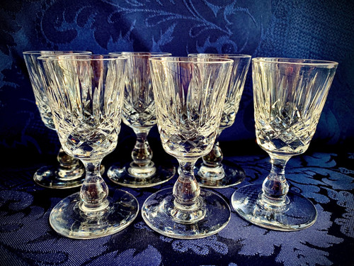 Set of 6 Signed Edinburgh Crystal Sherry Glasses | Strichen Antiques