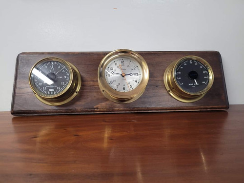 Maritime : Mounted Ships Clock, Anemometer & Wind Direction Dials ...