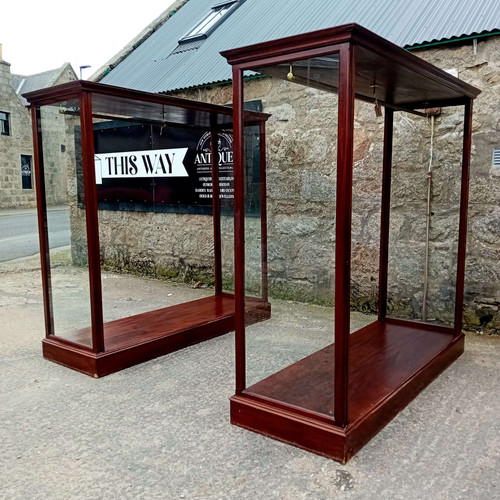 Large Cloak Room Mahogany Clothes Display Cabinet Rack Glazed Side ...