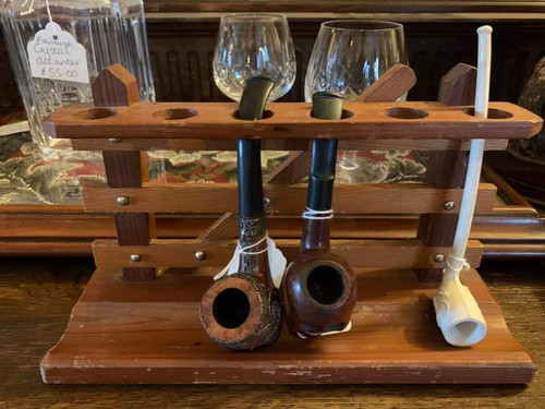 Vintage wooden gate pipe holder | Strichen Antiques