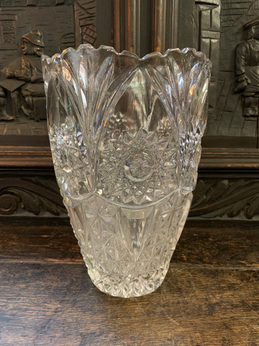 Large Heavy Crystal Vase | Strichen Antiques